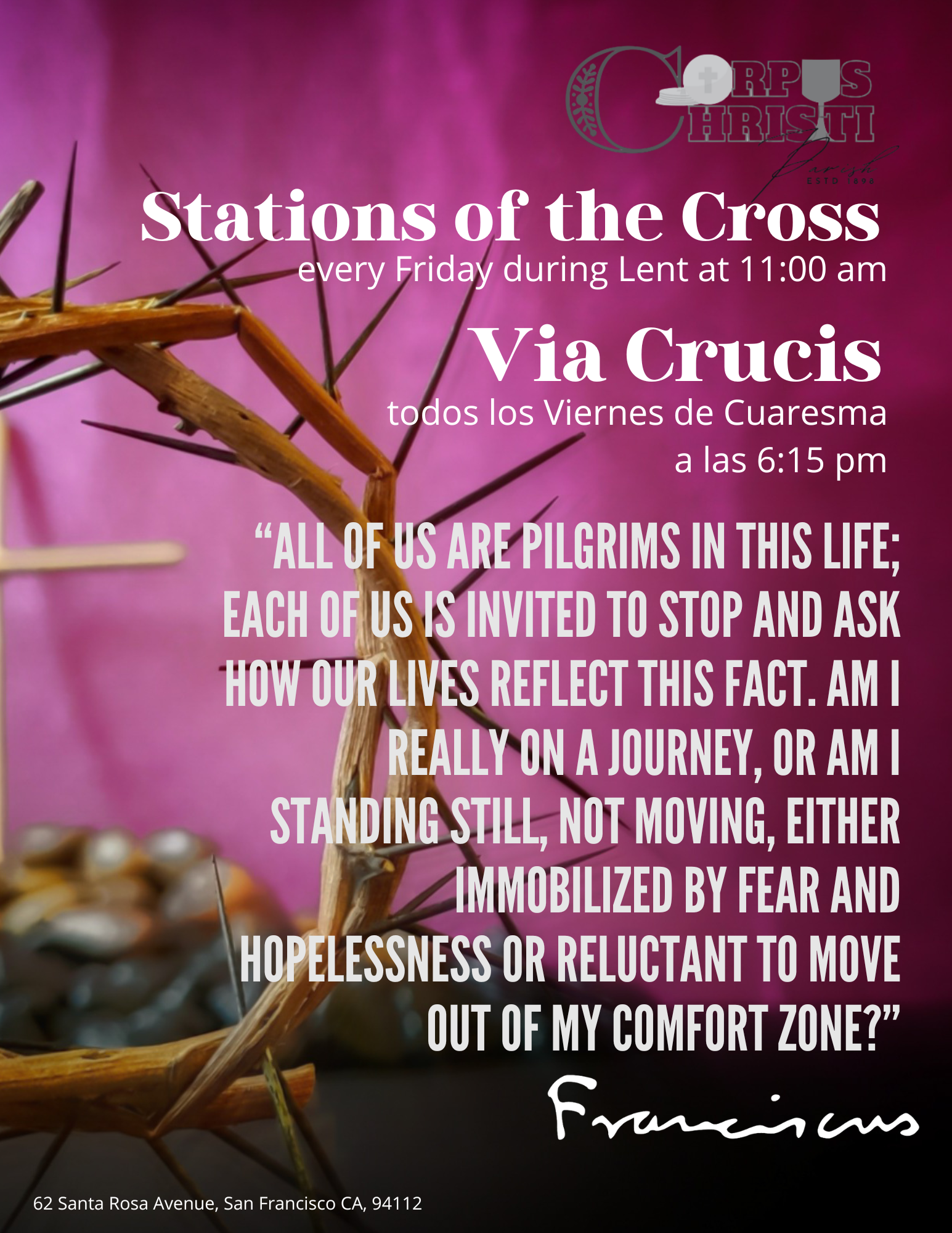 Stations of the Cross, Join us every Friday/ Via Crucis, acompañanos ...
