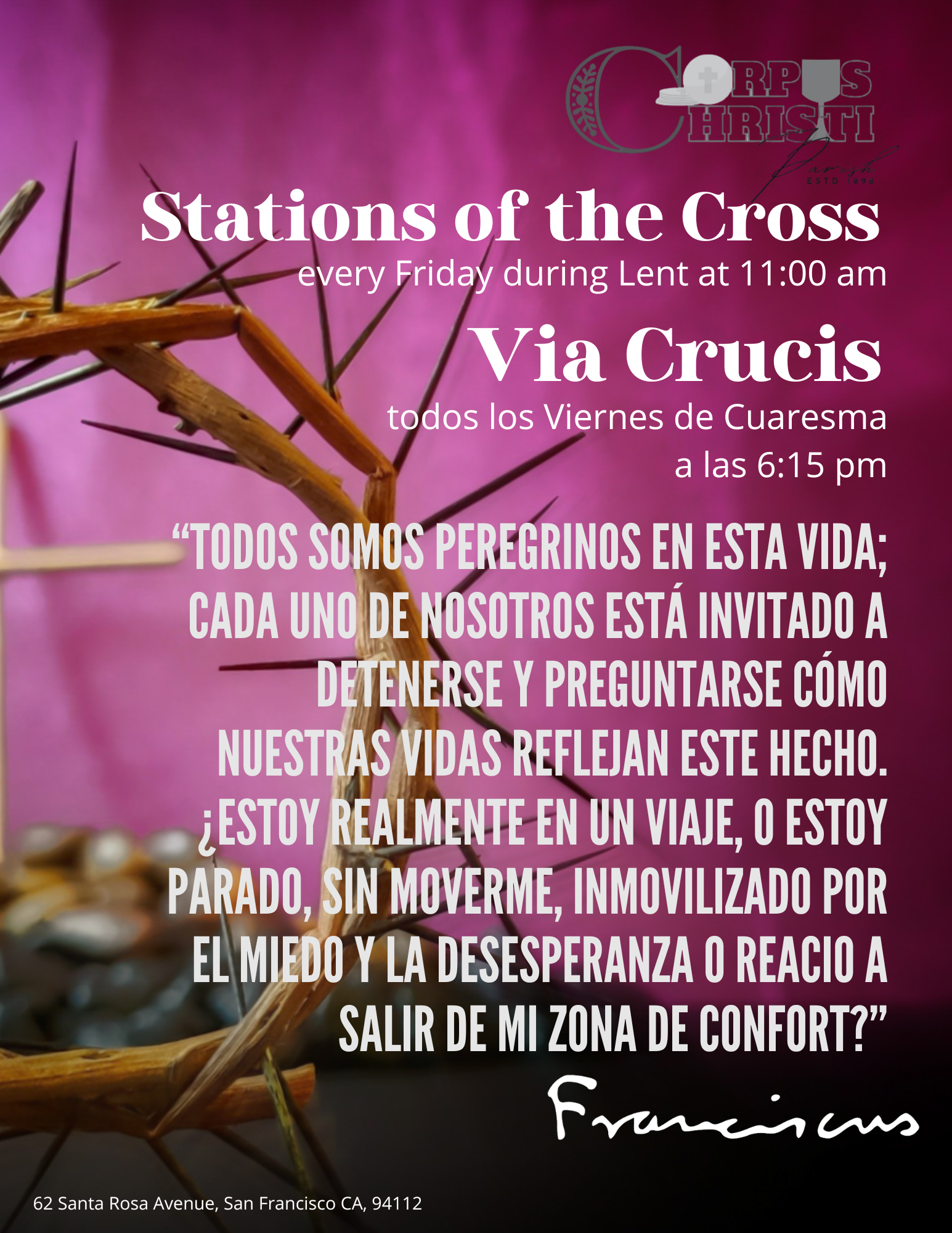 Stations of the Cross, Join us every Friday/ Via Crucis, acompañanos ...