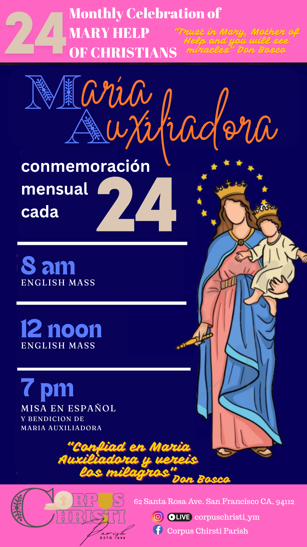Memorial of Mary Help of Christians – Conmemorativo Mensual a Maria ...