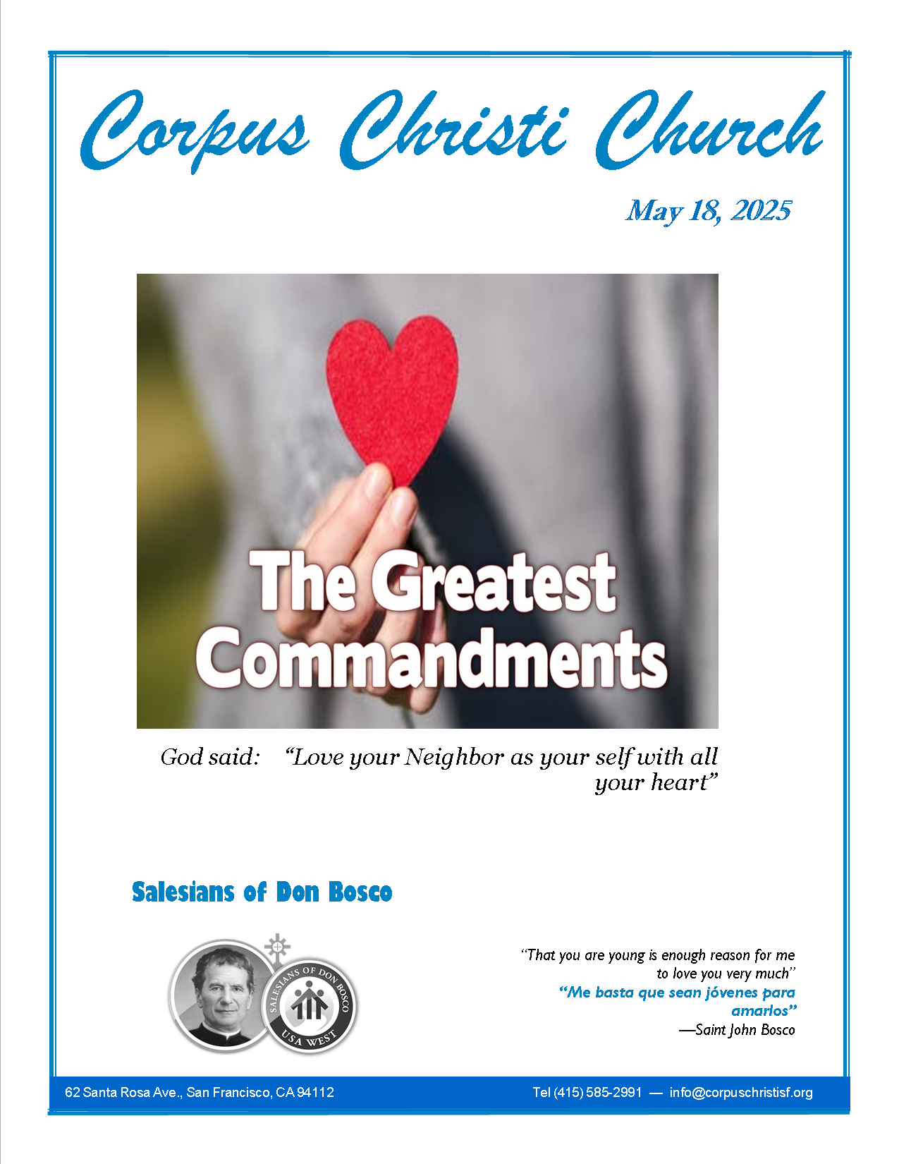 Parish bulletin 05-18-2025 | Corpus Christi Church