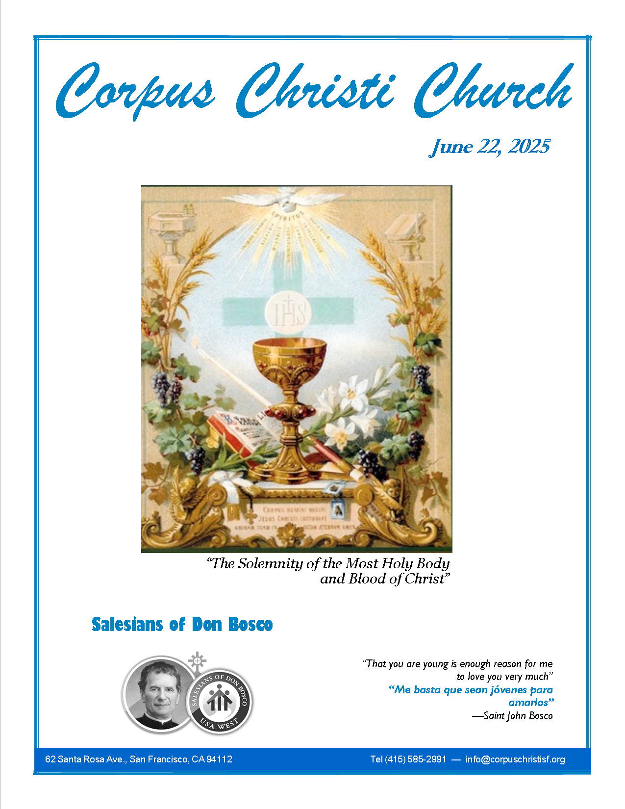 Parish bulletin 06-22-2025 | Corpus Christi Church