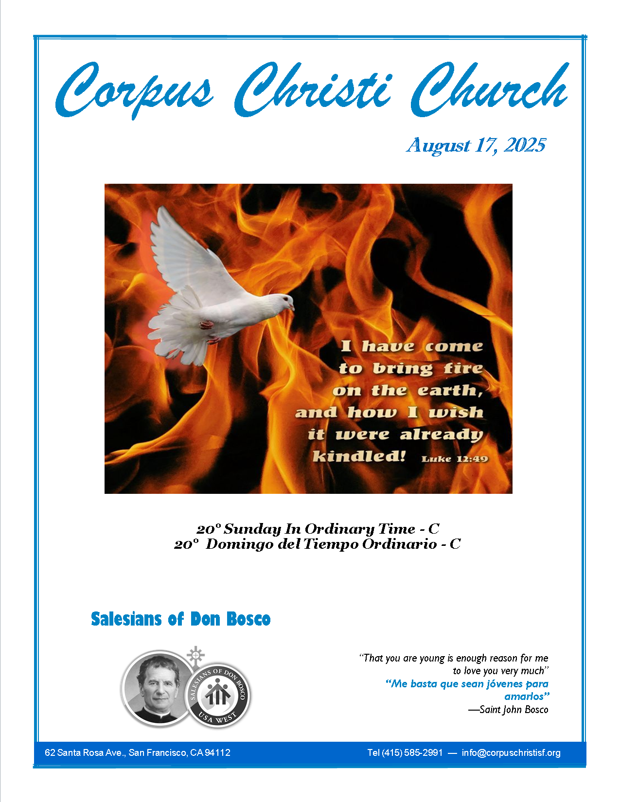 Parish bulletin 08-17-2025 | Corpus Christi Church