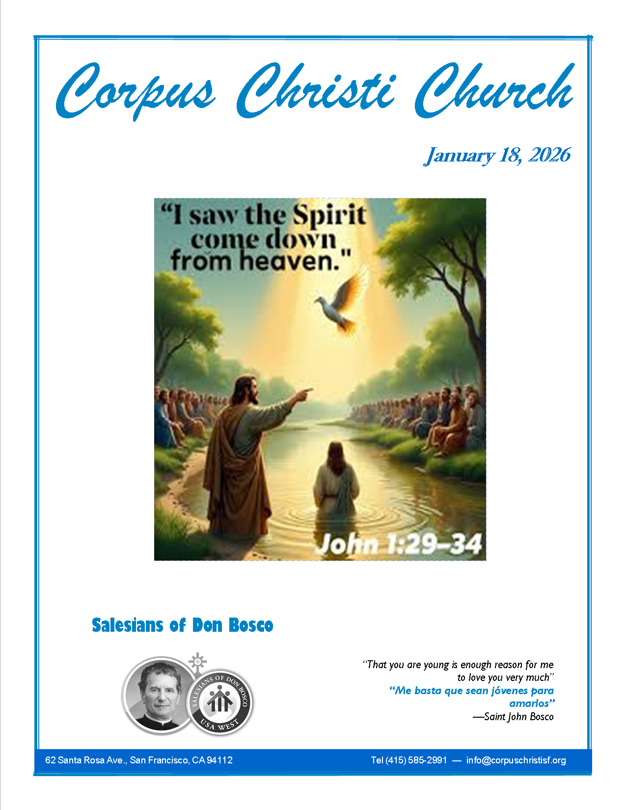 Parish bulletin 01-18-2026 | Corpus Christi Church